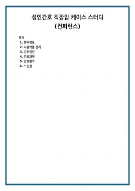 성인간호 직장암 케이스 스터디(컨퍼런스)-1페이지