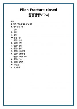 Pilon Fracture closed 골절질병보고서-1페이지