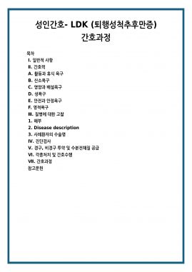성인간호- LDK (퇴행성척추후만증) 간호과정-1페이지