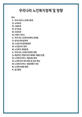 우리나라 노인복지정책 및 방향-1페이지