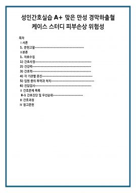 성인간호실습 맞은 만성 경막하출혈 케이스 스터디 피부손상 위험성-1페이지