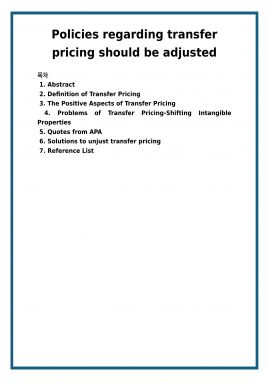 Policies regarding transfer pricing should be adjusted-1페이지