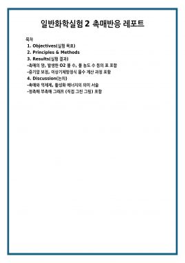 일반화학실험2 촉매반응 레포트-1페이지
