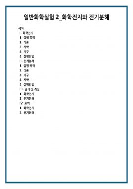 일반화학실험2_화학전지와 전기분해-1페이지