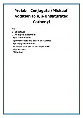 Prelab - Conjugate (Michael) Addition to α,β–Unsaturated Carbonyl-1페이지