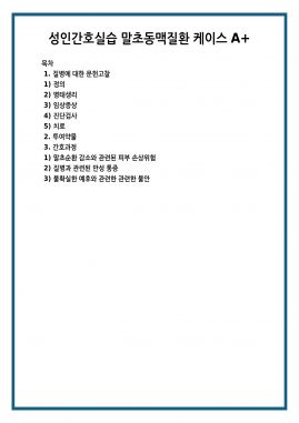 성인간호실습 말초동맥질환 케이스-1페이지
