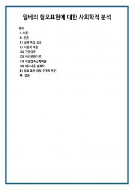 일베의 혐오표현에 대한 사회학적 분석-1페이지