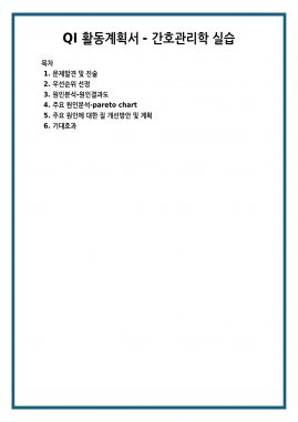 QI 활동계획서 - 간호관리학 실습-1페이지
