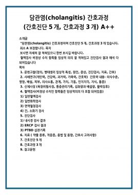 담관염(cholangitis) 간호과정 (간호진단 5개, 간호과정 3개)-1페이지