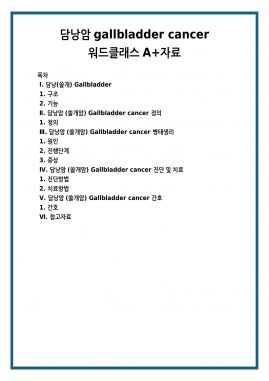담낭암 gallbladder cancer 워드클래스 자료-1페이지
