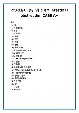 성인간호학 (응급실) 장폐색 intestinal obstruction CASE-1페이지