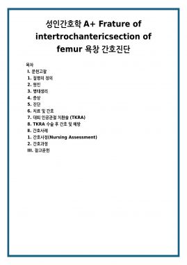 성인간호학 Frature of intertrochantericsection of femur 욕창 간호진단-1페이지