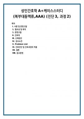 성인간호학 케이스스터디 (복부대동맥류,AAA) (진단3, 과정2)-1페이지