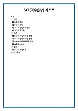 SCI(척수손상) 레포트-1페이지