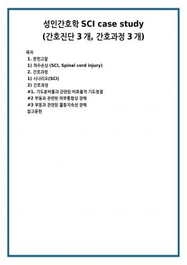 성인간호학 SCI case study (간호진단 3개, 간호과정 3개)-1페이지
