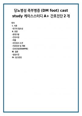 당뇨병성 족부병증 (DM foot) cast study 케이스스터디 간호진단2개-1페이지