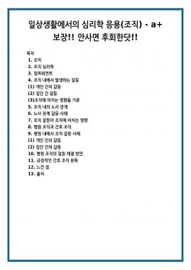 일상생활에서의 심리학 응용(조직) - 보장 안사면 후회한닷-1페이지