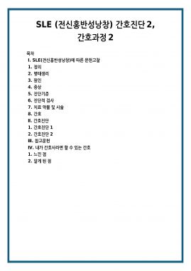 SLE (전신홍반성낭창) 간호진단2, 간호과정2-1페이지