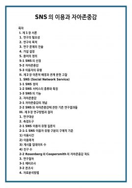 SNS의 이용과 자아존중감-1페이지