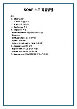 SOAP 노트 작성방법-1페이지