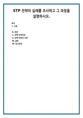 STP 전략의 실례를 조사하고 그 과정을 설명하시오.-1페이지