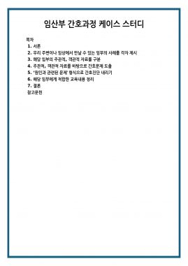 임산부 간호과정 케이스 스터디-1페이지