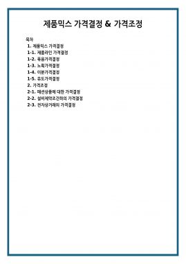 제품믹스 가격결정 & 가격조정-1페이지