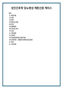 성인간호학 당뇨병성 케톤산증 케이스-1페이지