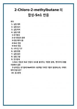 2-Chloro-2-methylbutane의 합성-Sn1 반응-1페이지