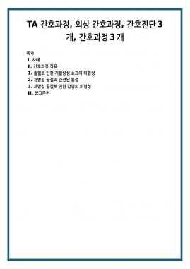 TA 간호과정, 외상 간호과정, 간호진단3개, 간호과정3개-1페이지