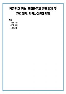 방문간호 당뇨 오마하문제 분류체계 및 간호과정, 지역사회연계계획-1페이지