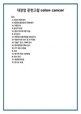 대장암 문헌고찰 colon cancer-1페이지