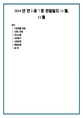 2018년 만2세 7명 관찰일지 11월, 12월-1페이지