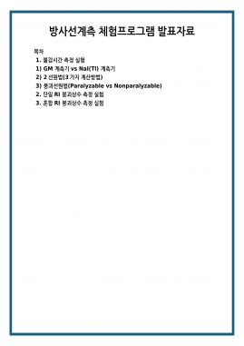 방사선계측 체험프로그램 발표자료-1페이지