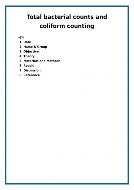 Total bacterial counts and coliform counting-1페이지