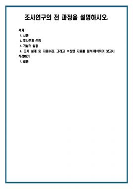 조사연구의 전 과정을 설명하시오. (1)-1페이지