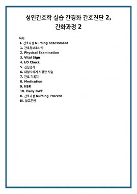 성인간호학 실습 간경화 간호진단 2, 간화과정 2-1페이지