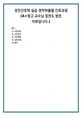 성인간호학 실습 경막하출혈 간호과정 (맞고 교수님 칭찬도)-1페이지
