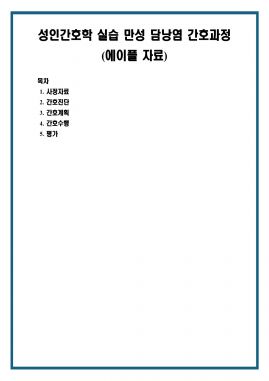 성인간호학 실습 만성 담낭염 간호과정 (에이플 자료)-1페이지