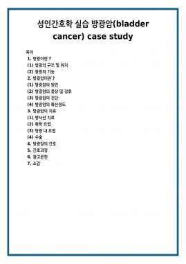 성인간호학 실습 방광암(bladder cancer) case study-1페이지