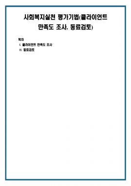 사회복지실천 평가기법(클라이언트 만족도 조사, 동료검토)-1페이지