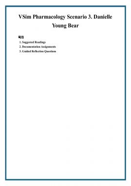 VSim Pharmacology Scenario 3. Danielle Young Bear-1페이지