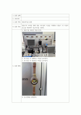 냉동사이클 실험 결과 레포트-1페이지