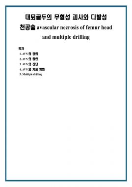 대퇴골두의 무혈성 괴사와 다발성 천공술avascular necrosis of femur head and multiple drilling-1페이지