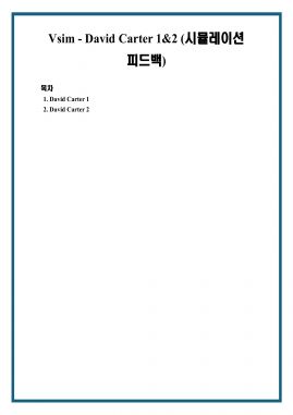 Vsim - David Carter 1&2 (시뮬레이션 피드백)-1페이지