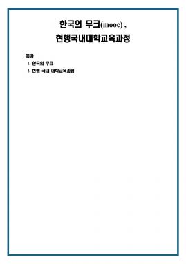 한국의 무크(mooc) , 현행국내대학교육과정-1페이지