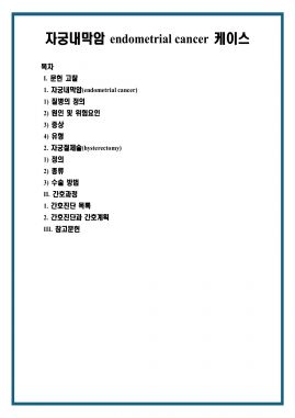 자궁내막암 endometrial cancer 케이스-1페이지