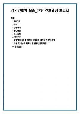 성인간호학 실습_ IVH 간호과정 보고서-1페이지