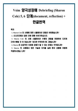 Vsim 양극성장애 Debriefing (Sharon Cole) 5, 6 단계(document, reflection) + 한글번역-1페이지