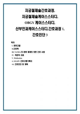 자궁절제술간호과정, 자궁절제술케이스스터디, OBGY케이스스터디, 산부인과케이스스터디,간호과정1, 간호진단3-1페이지